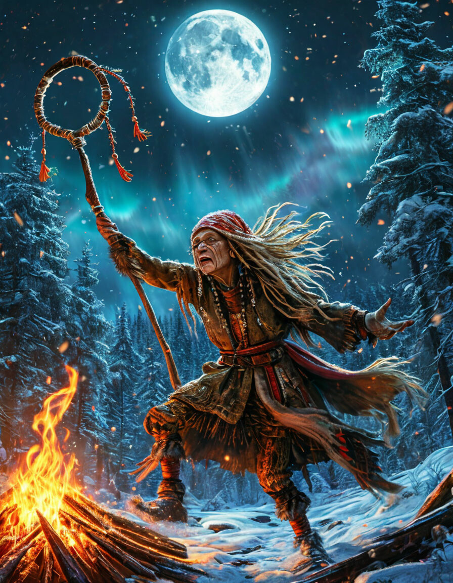 "Baba Yaga Komi-Permian old forest witch witch forest shaman with a ...
