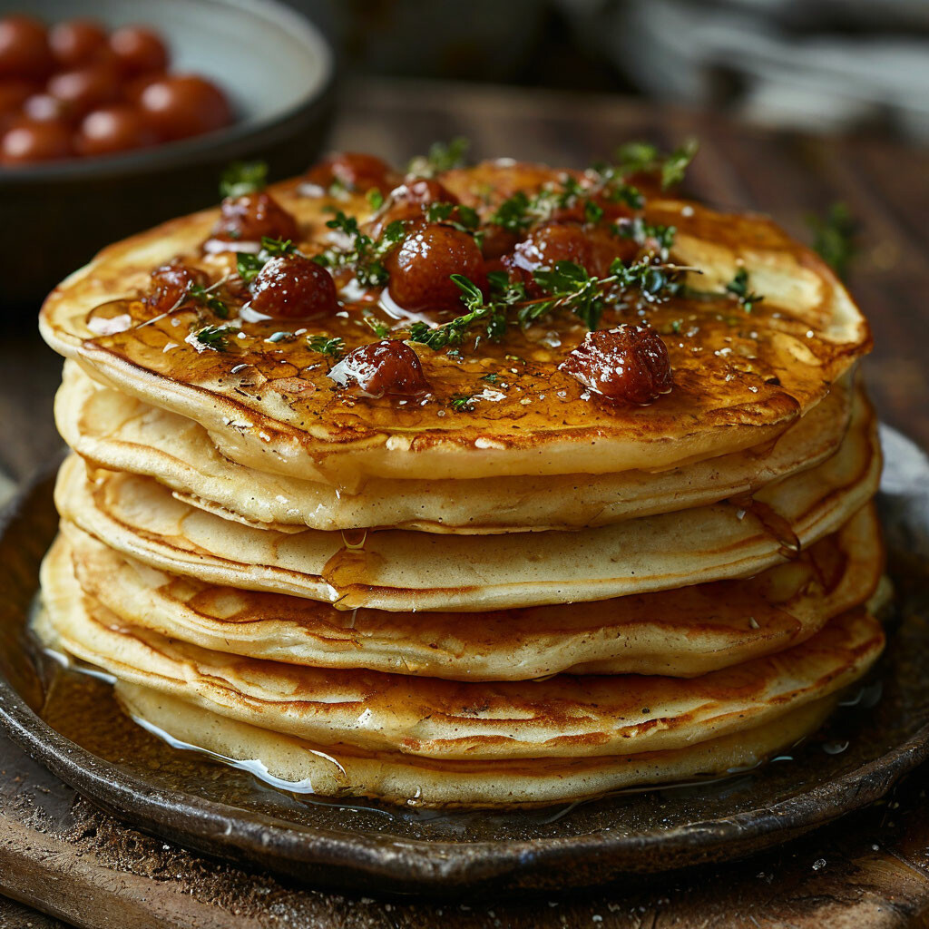 "Ugly scary pancakes in fat" — image created in Shedevrum