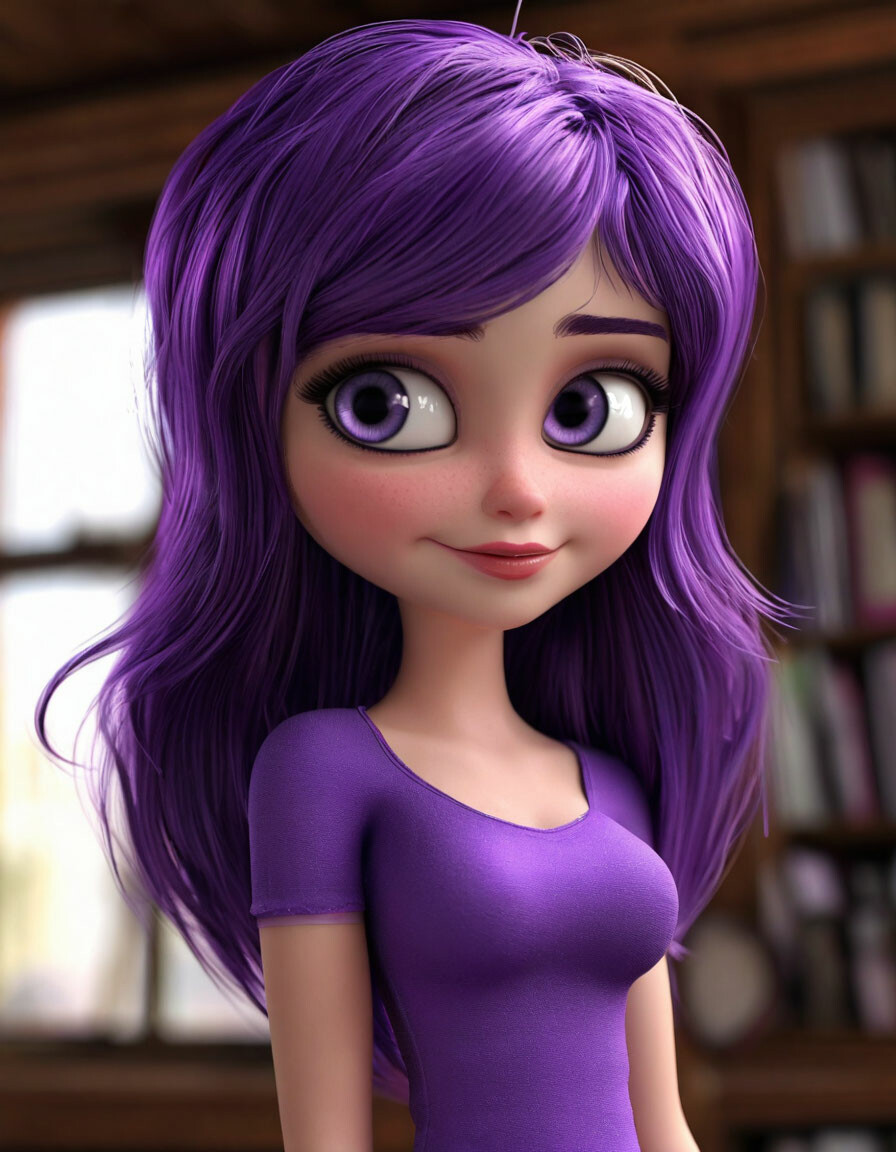 "Chica violeta, alegre, traviesa, …" — imagen creada en Shedevrum