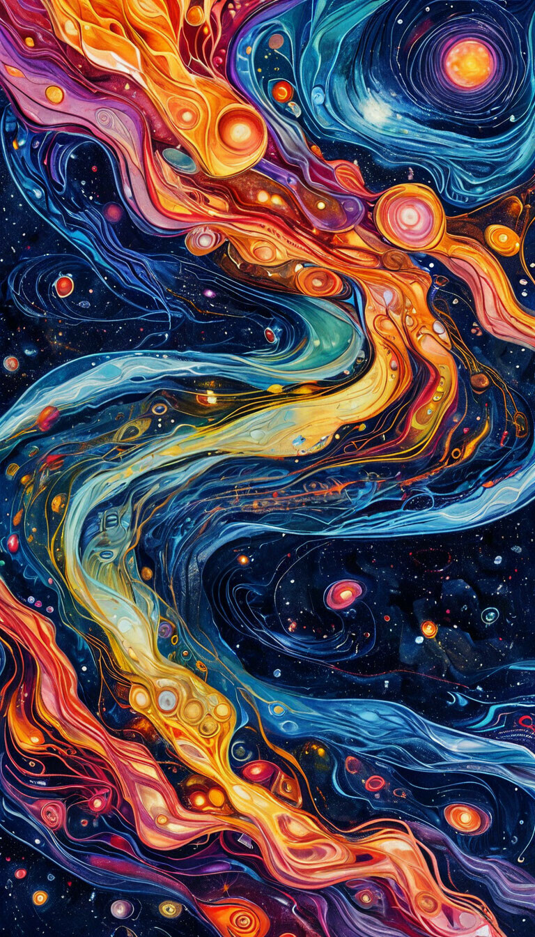 "Galactic Neurography A galaxy of dances painting in the style of ...
