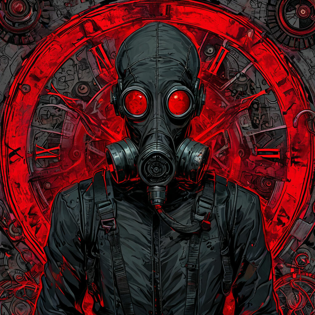 "🤍 a thin man in a gas mask.anime horror.Grotesque.A scary creature.It ...