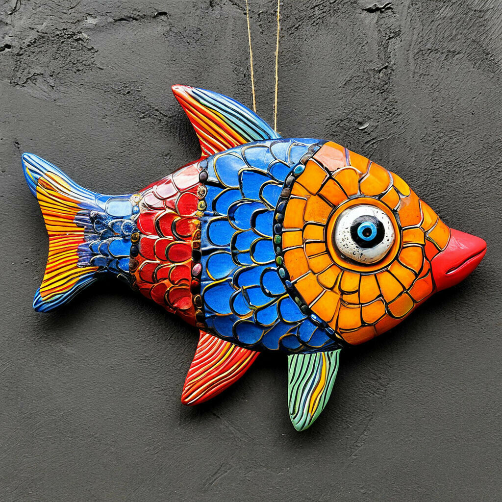"Niki De Saint Phalle,beautiful , fish ornament" — image created in ...
