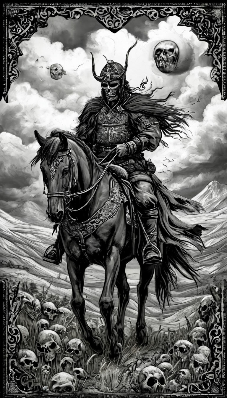 💀 Symbol of the Tatar-Mongol yoke. Genghis han rides a horse …" — image ...