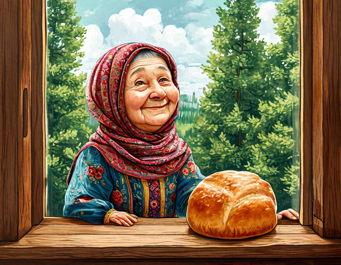 "Illustration, naive grotesque, in the…" — image created in Shedevrum