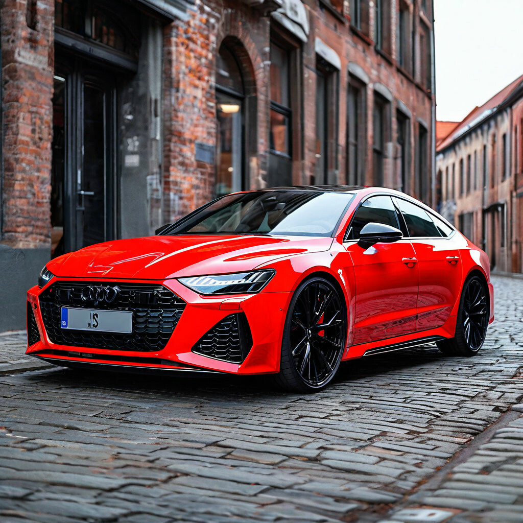 "Audi RS7 Red aesthetics of the German…" — image created in Shedevrum