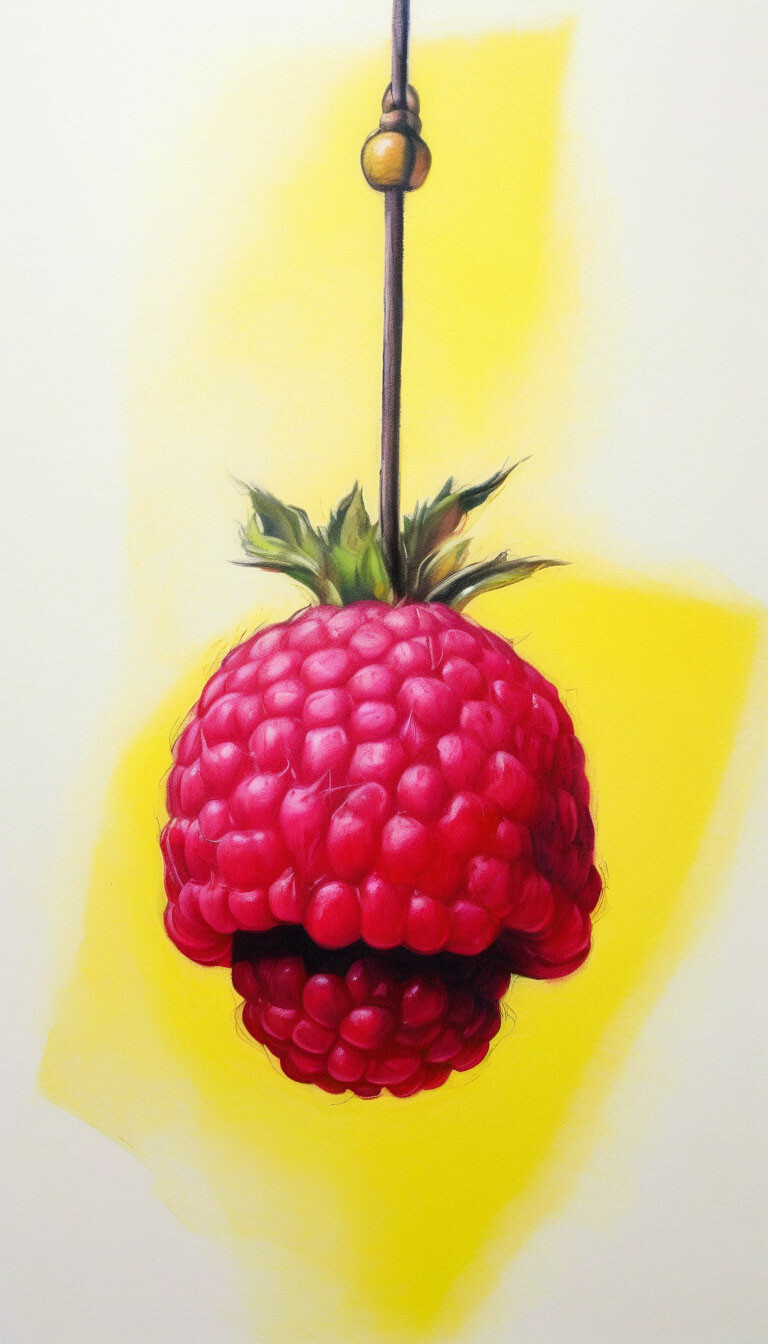 "Crimson bell raspberry bells …" — image created in Shedevrum