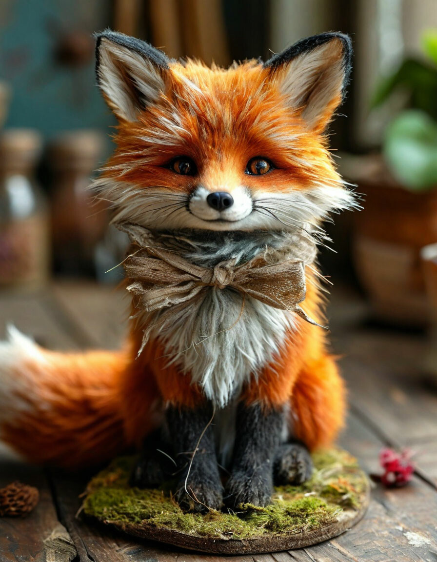 "Order💗Liso Cooking💗 delivery The pestri courier cute realistic fox toy ...