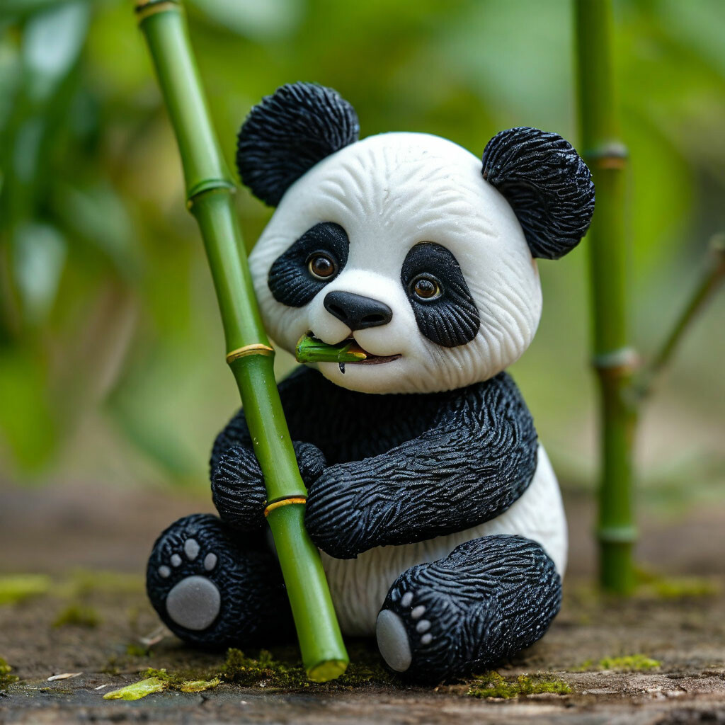 "Polymer clay figurine: a little panda…" — image created in Shedevrum