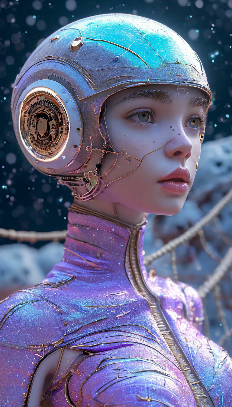 "Papercraft beautiful alien girl ,face…" — image created in Shedevrum