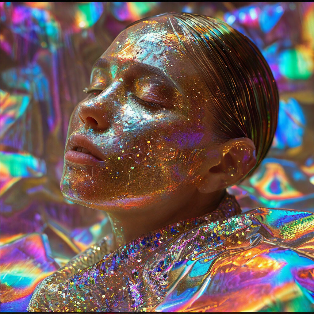 "Fancy metallic hologram" — image created in Shedevrum