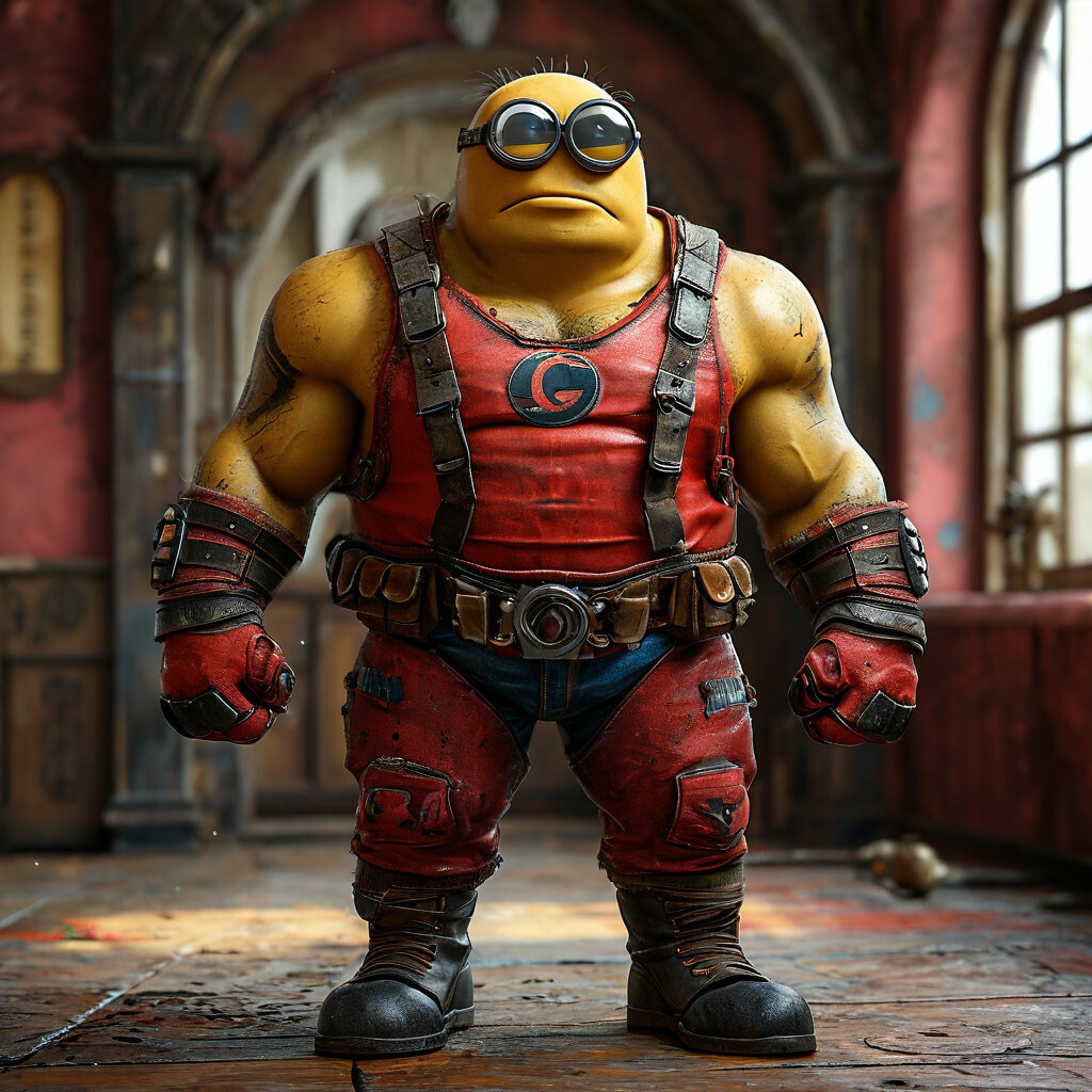 «Мускулистый миньон с большими …» — картинка создана в Шедевруме