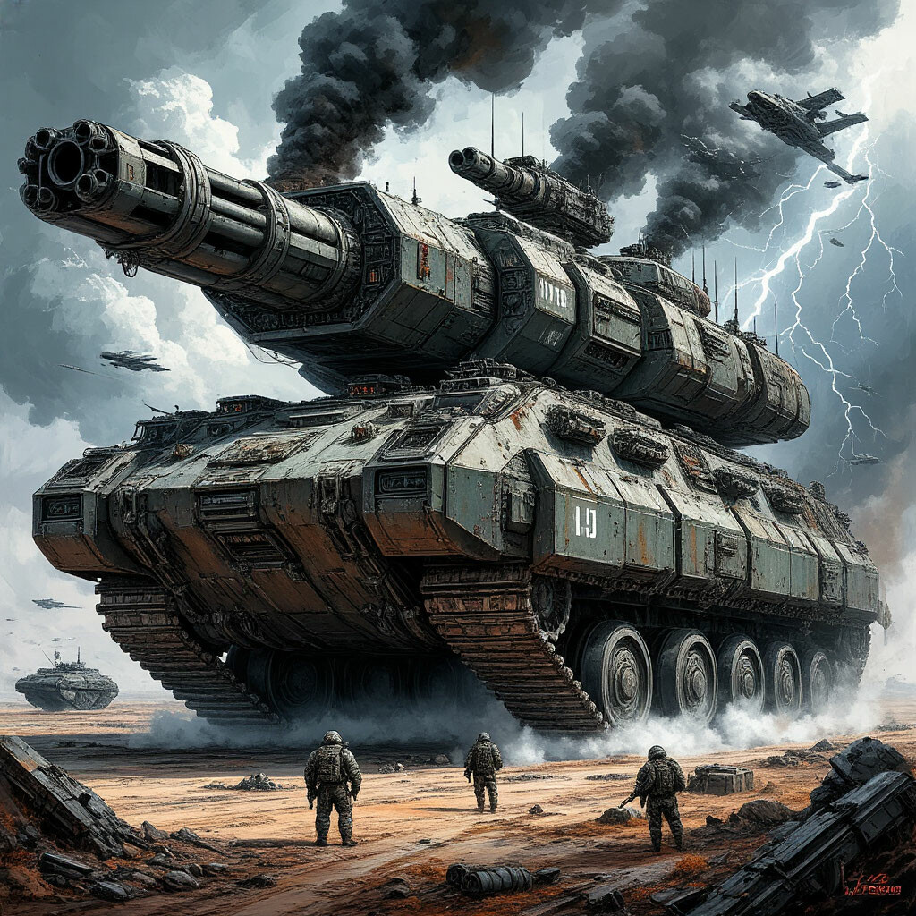 "Si-fi, huge low not high combat super heavy T.A.N.K. with streamlined ...