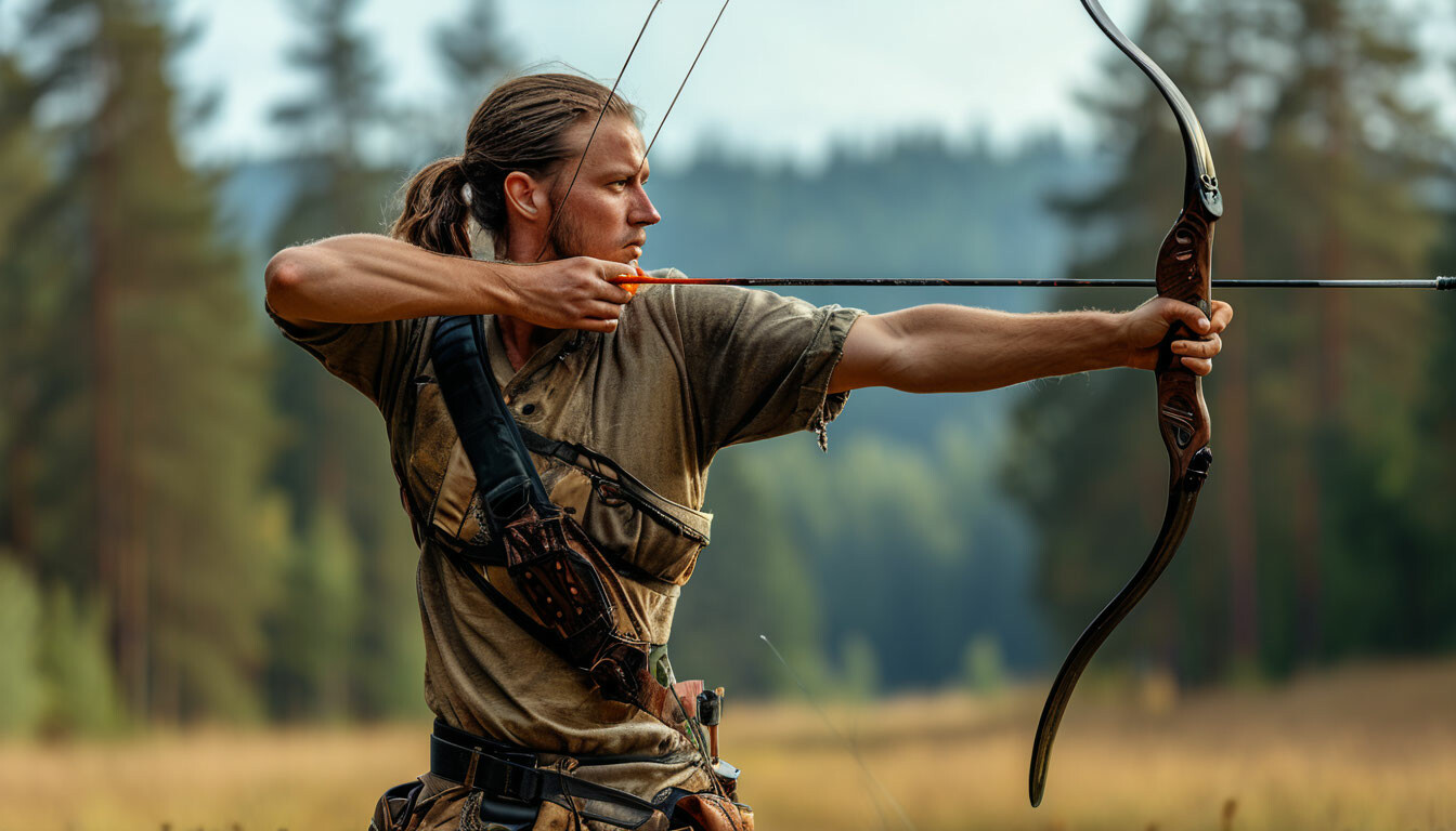 "Sagittarius archery is a modern sport, an athlete. man, full-length ...