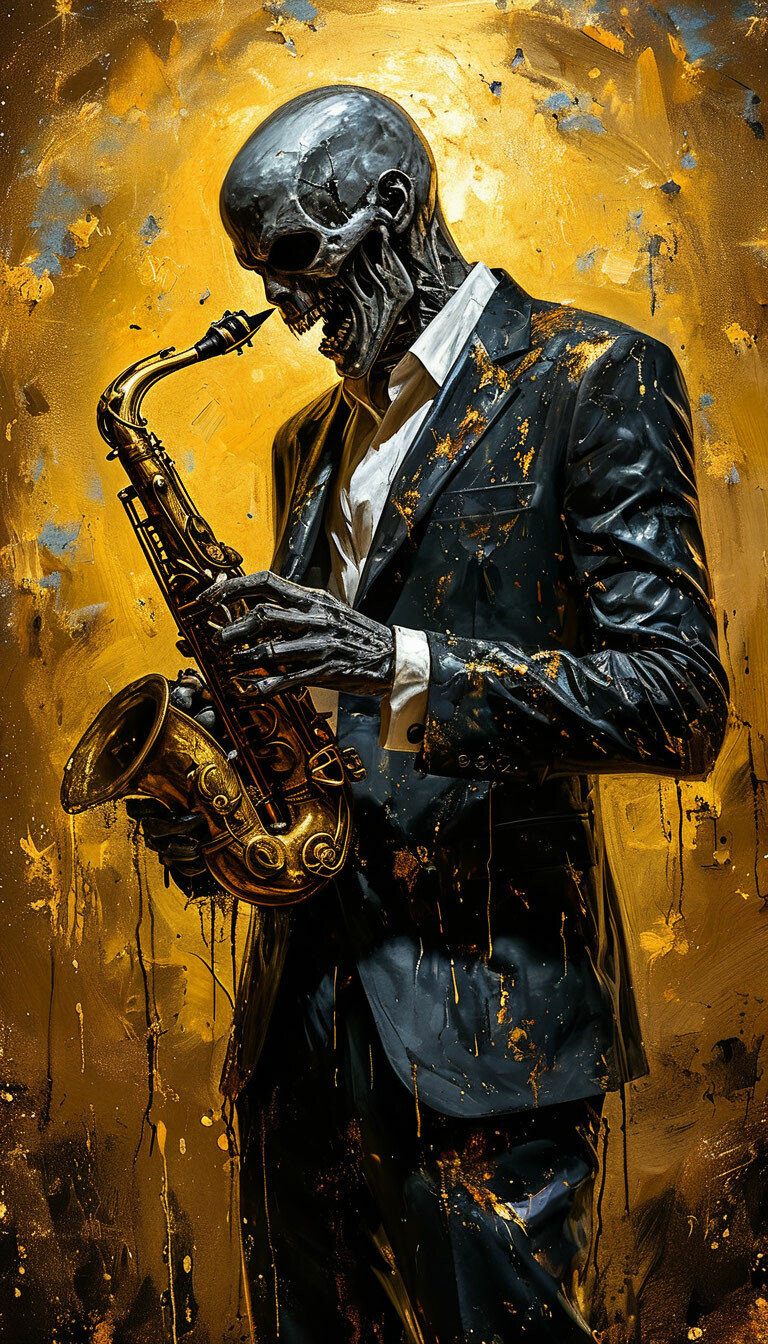"Jazz+space+stars+golden+🔥+phantom+horror" — image created in Shedevrum