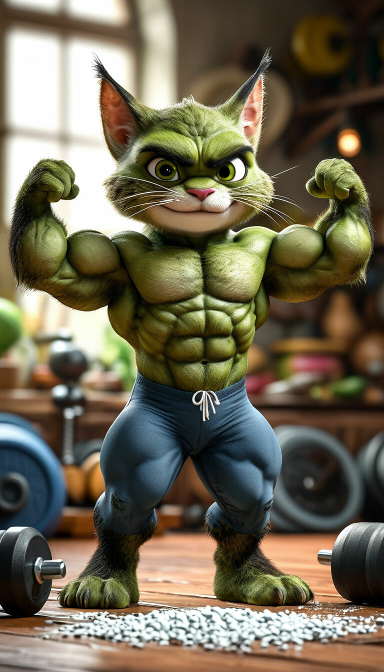 «С днем протеина!💪 в стиле Pixar+…» — картинка создана в Шедевруме