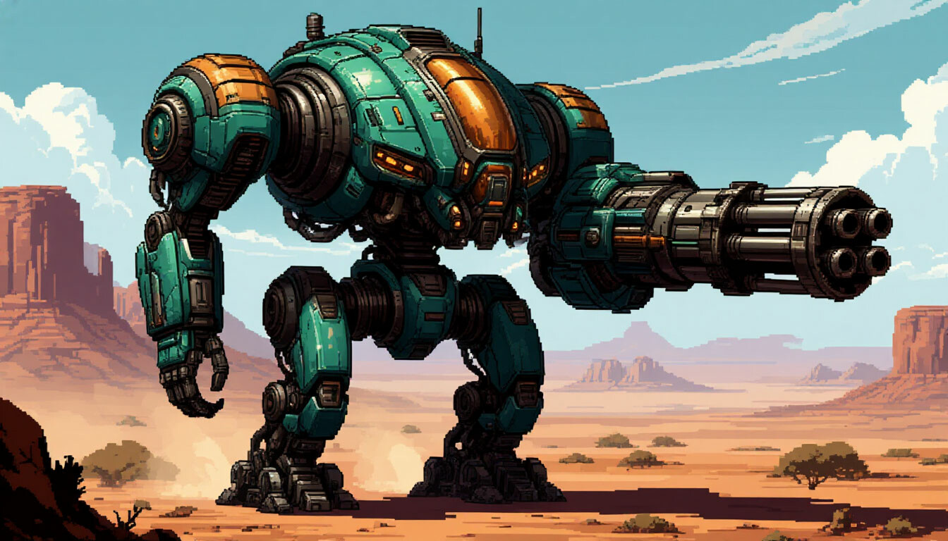 "Exotic nanoquant alien storm mech; the mech's right arm is an ...