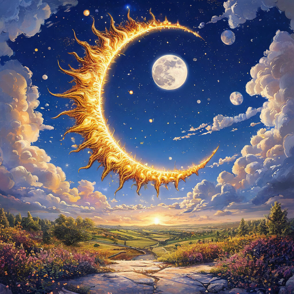 "Ᏸนtằሎนũ Synergy of the sun and moon macro view,Pixar,ULTRA HD" — image ...