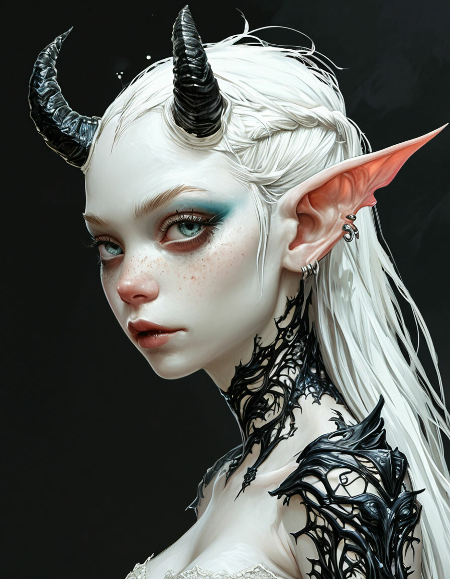 ""The demon through my eyes" A thin, beautiful anthropomorphic female ...