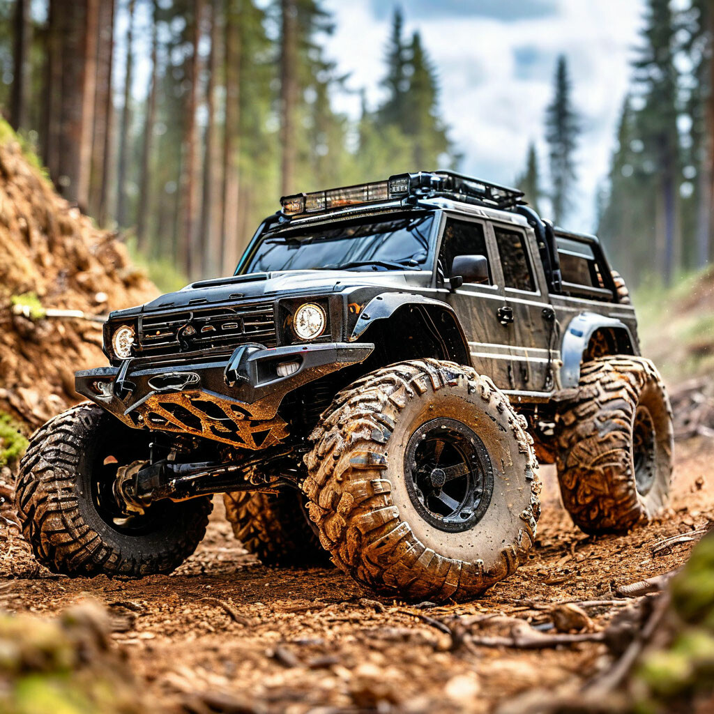 "Off-road vehicle on six wheels maxis trx 4" — image created in Shedevrum