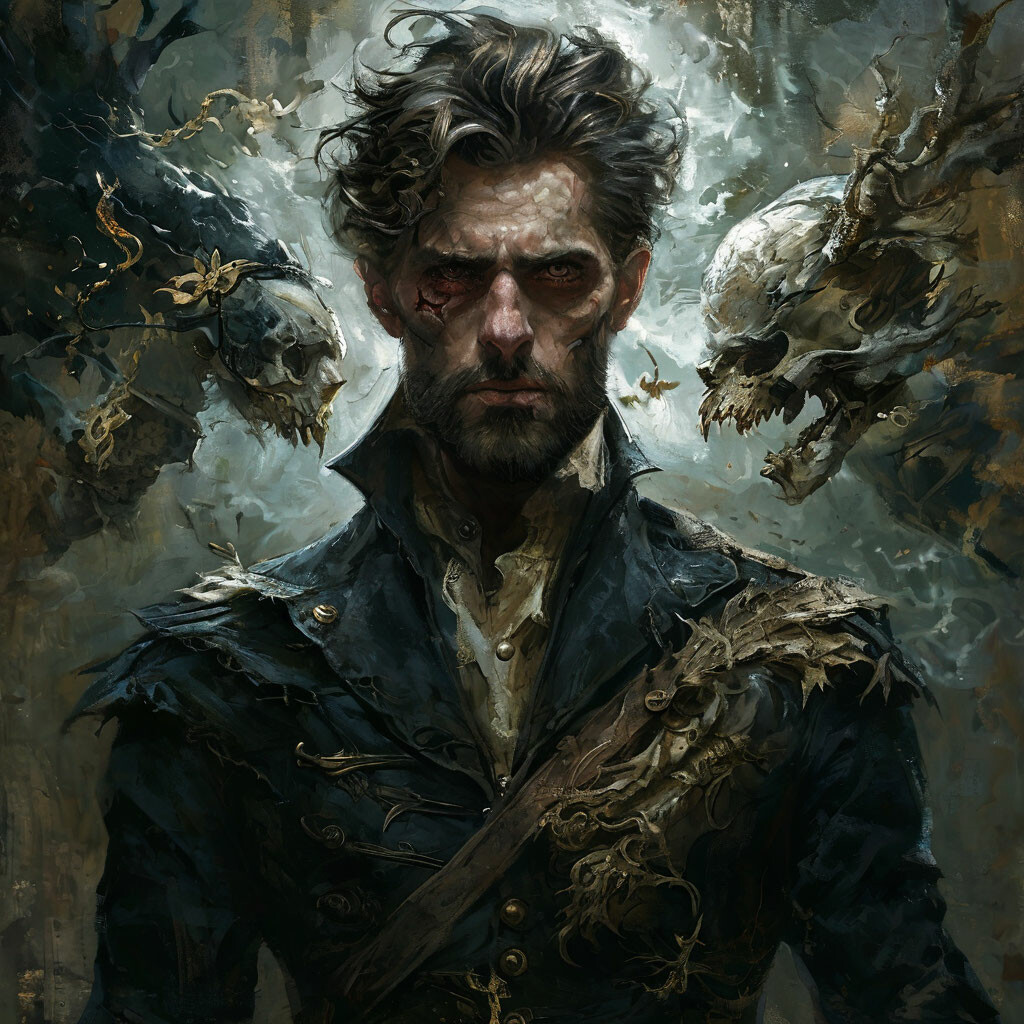 "A man with a cursed soul" — image created in Shedevrum