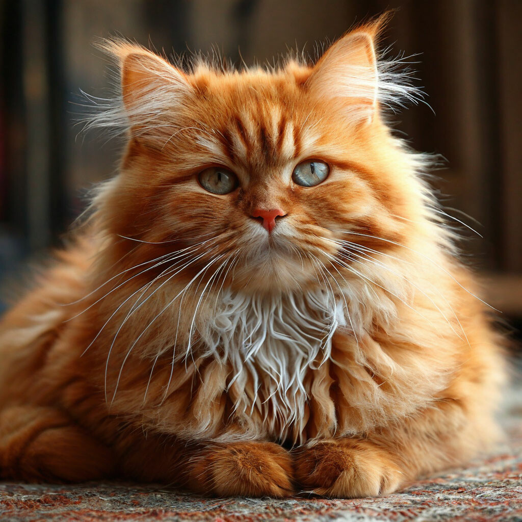 "Fluffy red cute velvet cat." — image created in Shedevrum