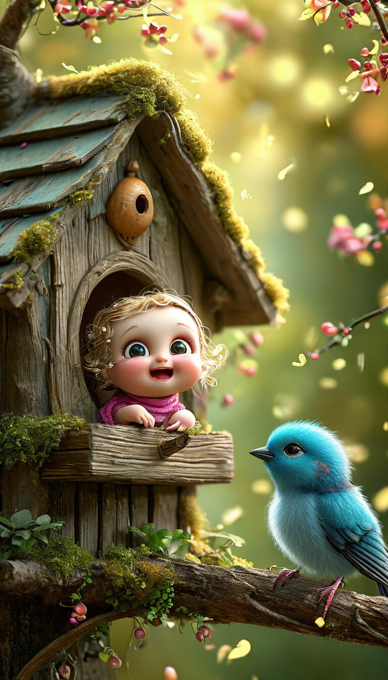 "Micro Allium chibi baby sits in a …" — image created in Shedevrum