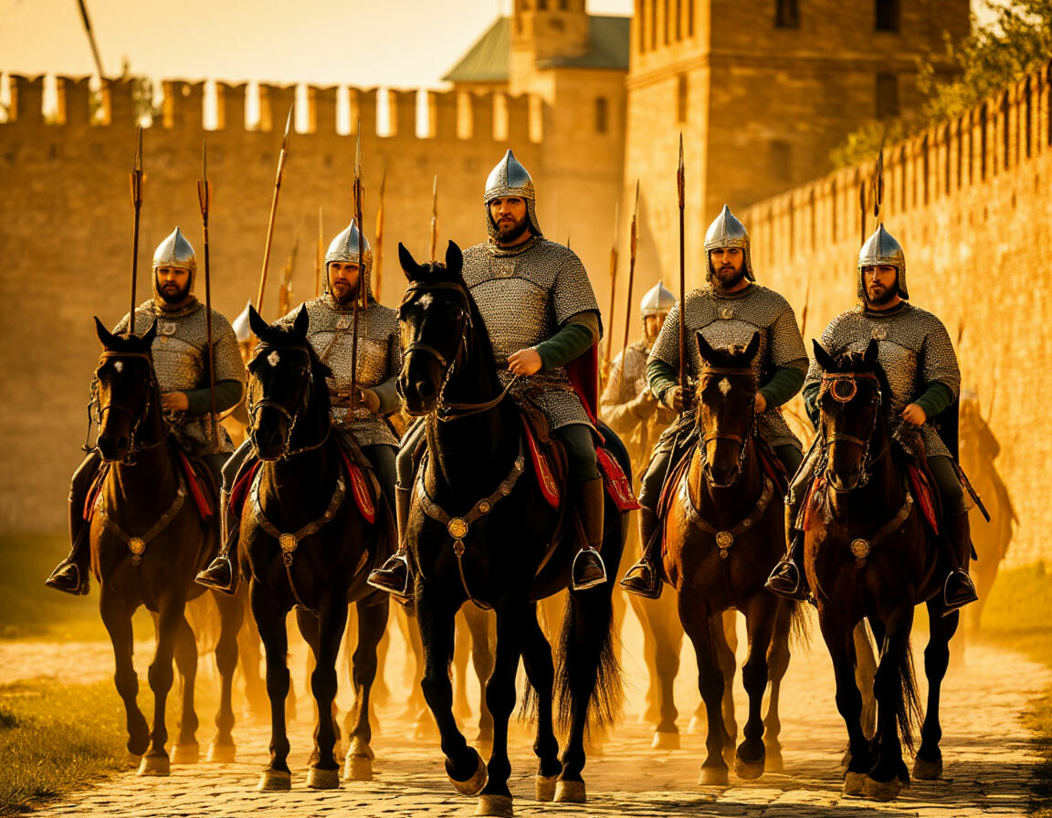 "Rusich and his squad of archers Rusich on a black horse, a squad of ...