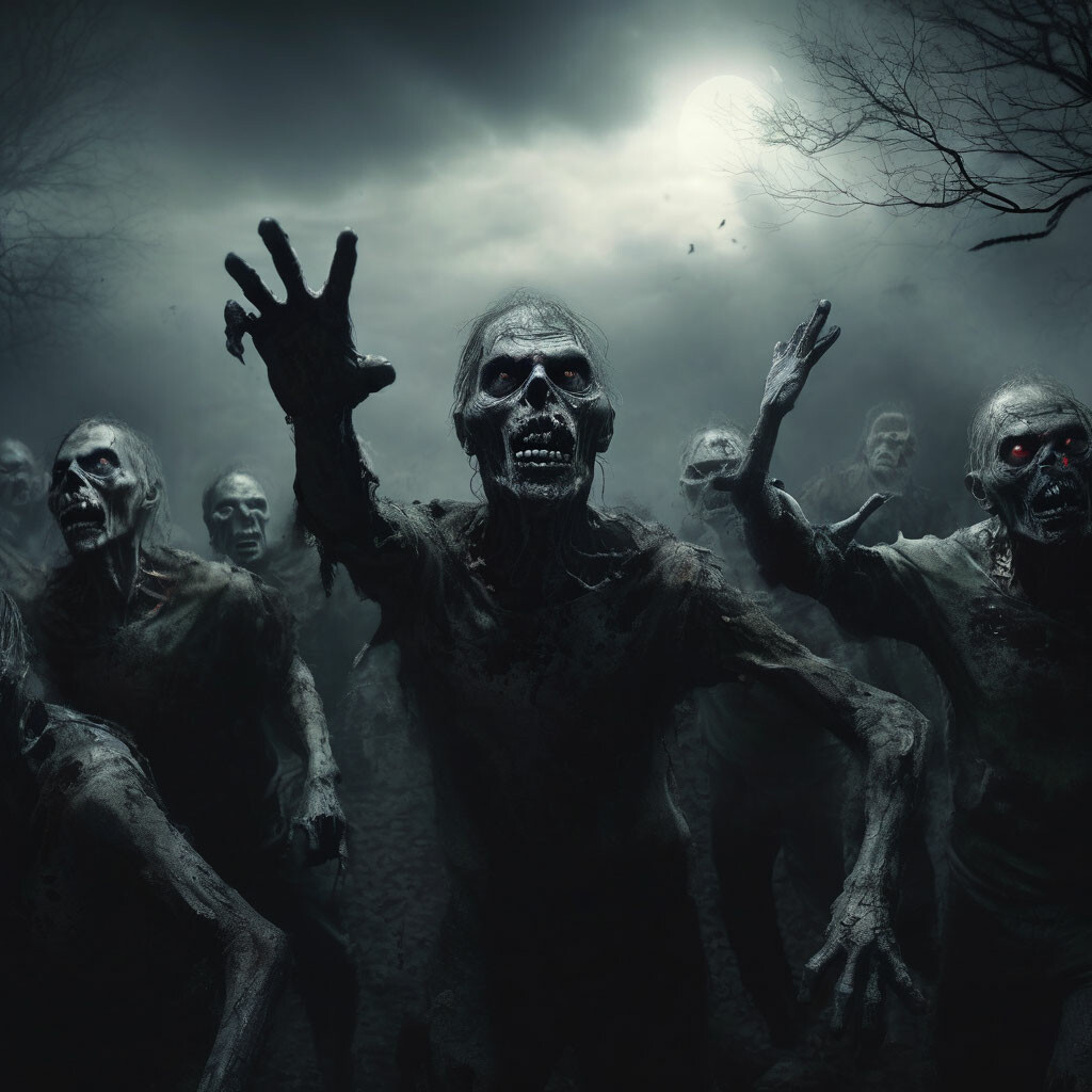 "Zombie estilo de terror de miedo" — imagen creada en Shedevrum