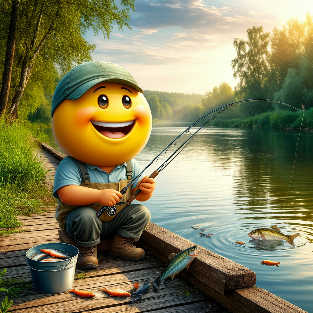 "Early morning river a smiley face is sitting on the bridge, smiling ...