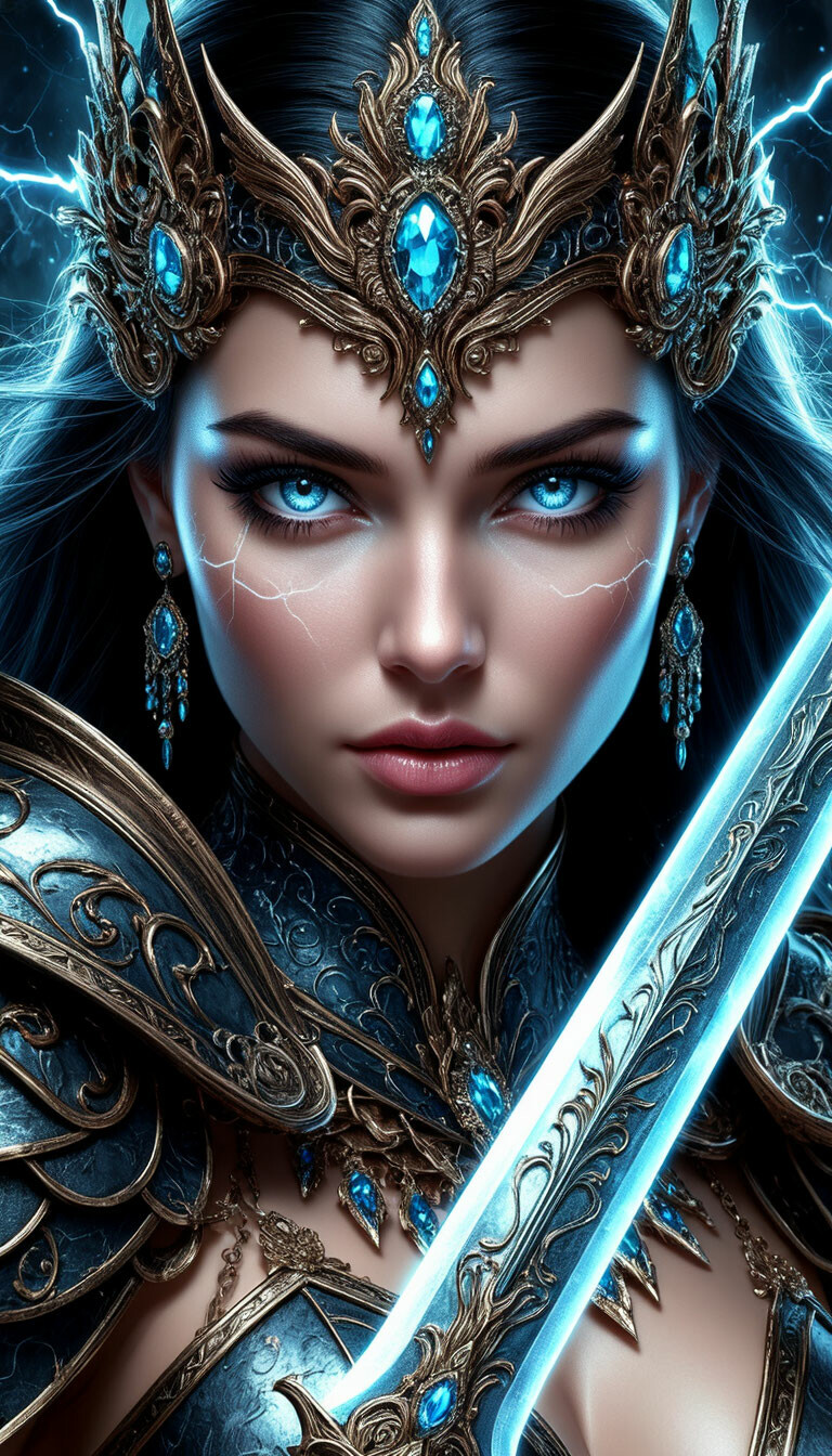 «Богиня-воин в стиле фэнтези Gotham: идеальное лицо Афродиты с ...