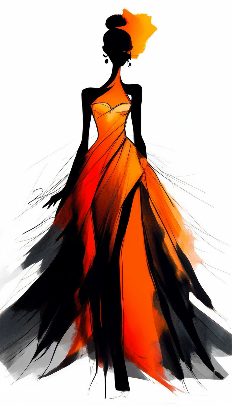 "A beautiful dress made from a volcano. Lava, a model on the catwalk, a ...