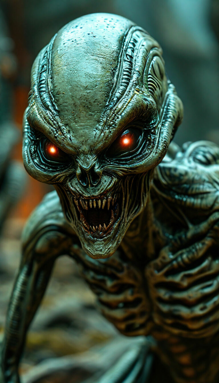 "Scary alien, horror" — image created in Shedevrum