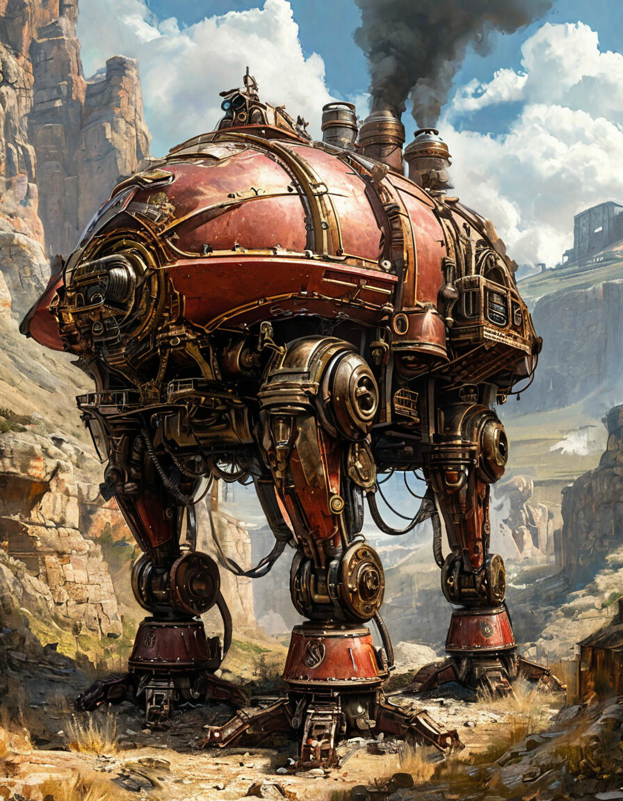 "Battle of Combat steam powered steamer Walkers Armored with awning ...