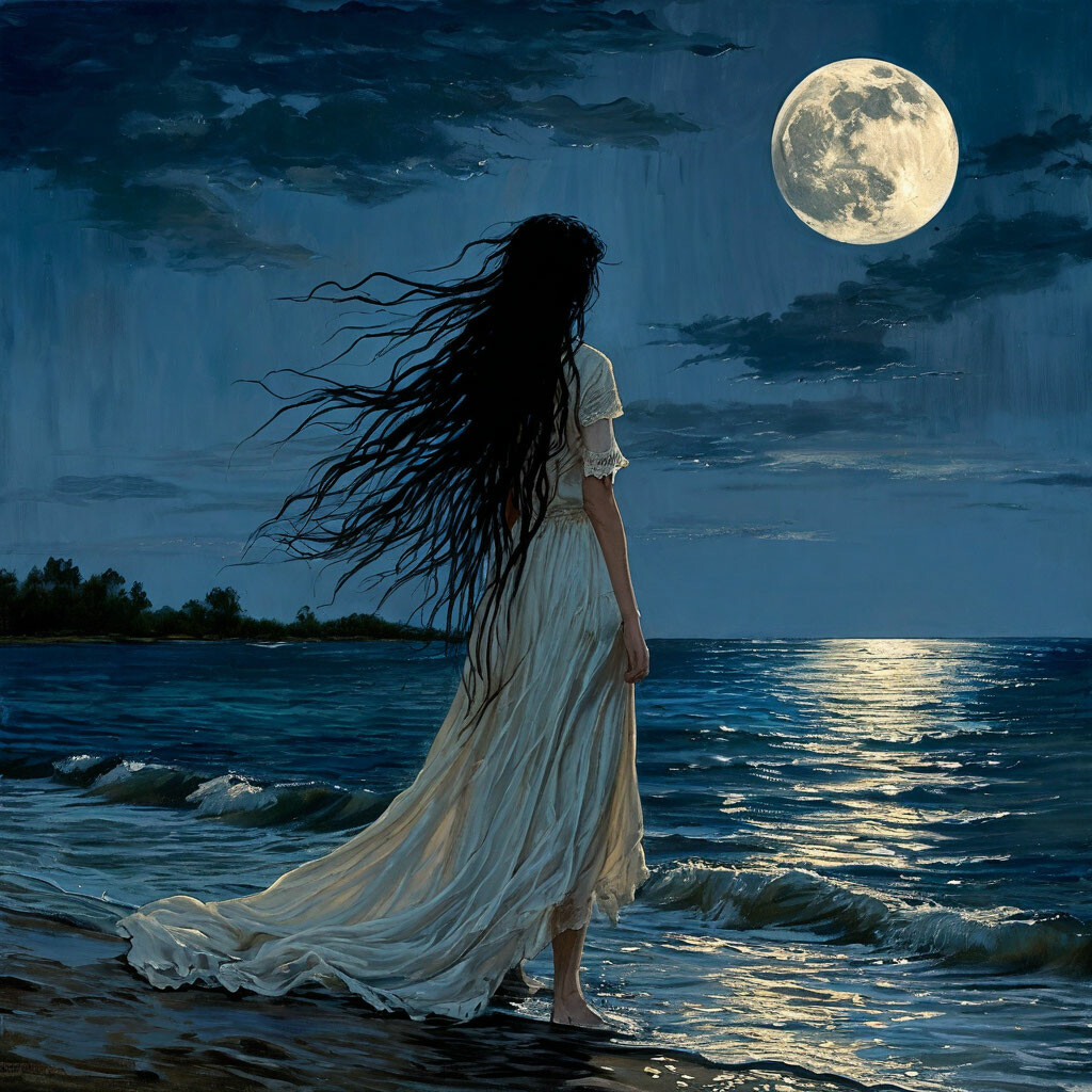 "Kuindzhi, Night over the Dnieper a thin, tall, beautiful drowned ...