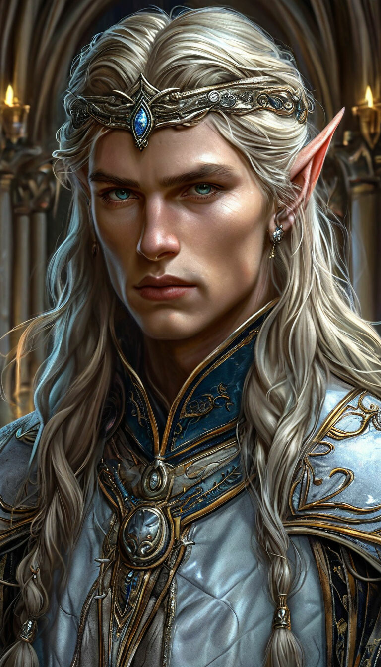 "🌿 Elven Illustration. night, elven palace, alcove, beautiful elven ...