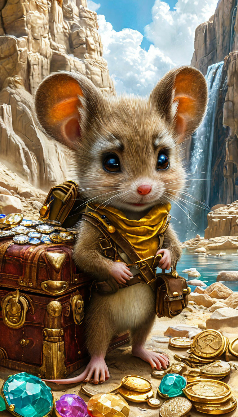 "Cute baby baby mouse is a gold digger, with a backpack on his ...