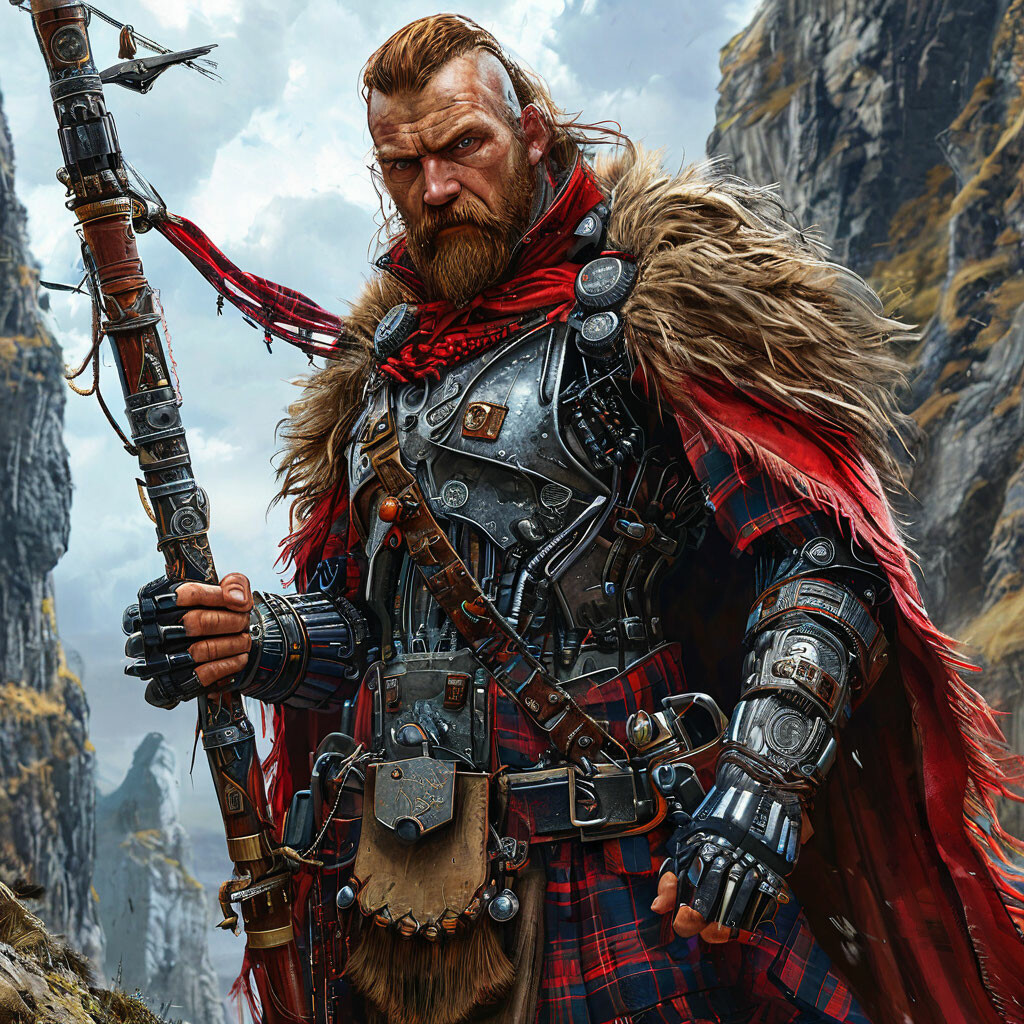 "The Scottish Cyborg Warrior cyborg Scottish warrior, biomechanics, fur ...