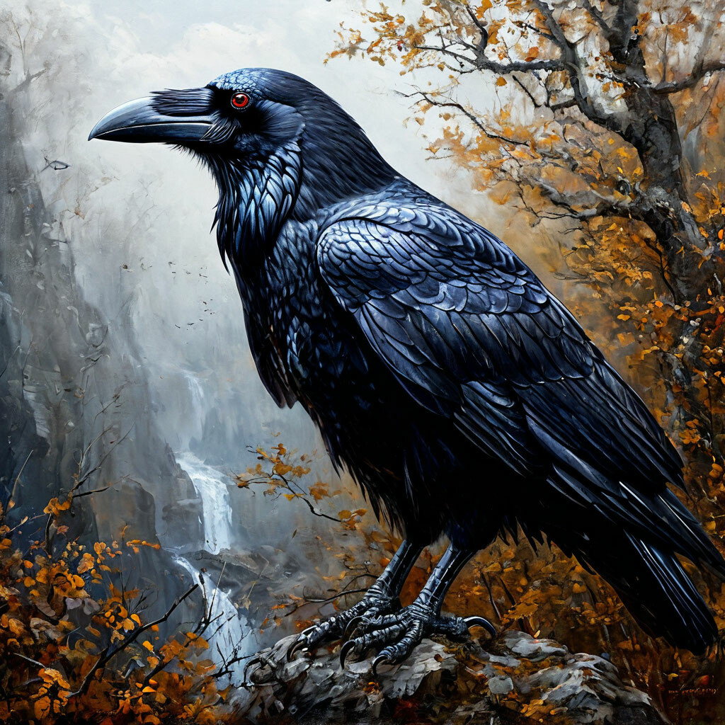 "The giant black raven" — image created in Shedevrum