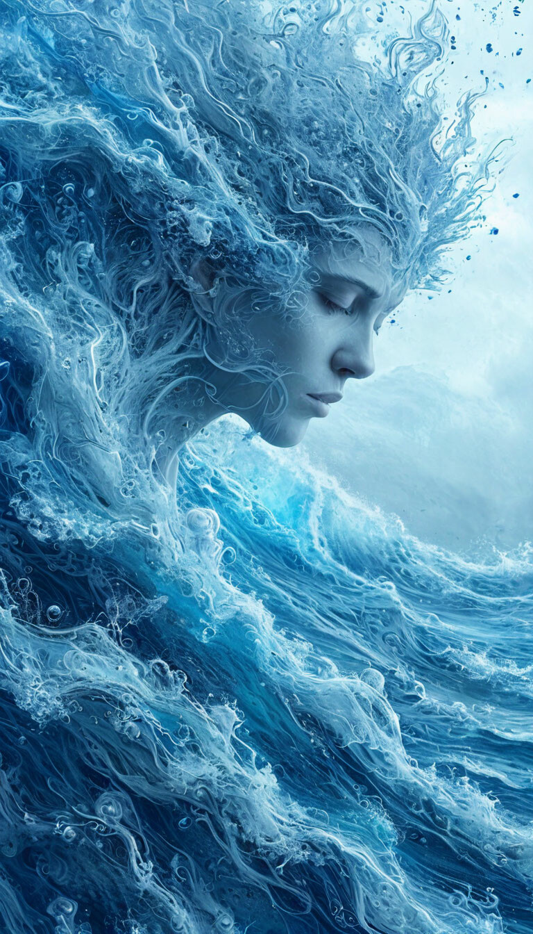 "Elementals (spirit, essence) of the element of water, fractal, image ...