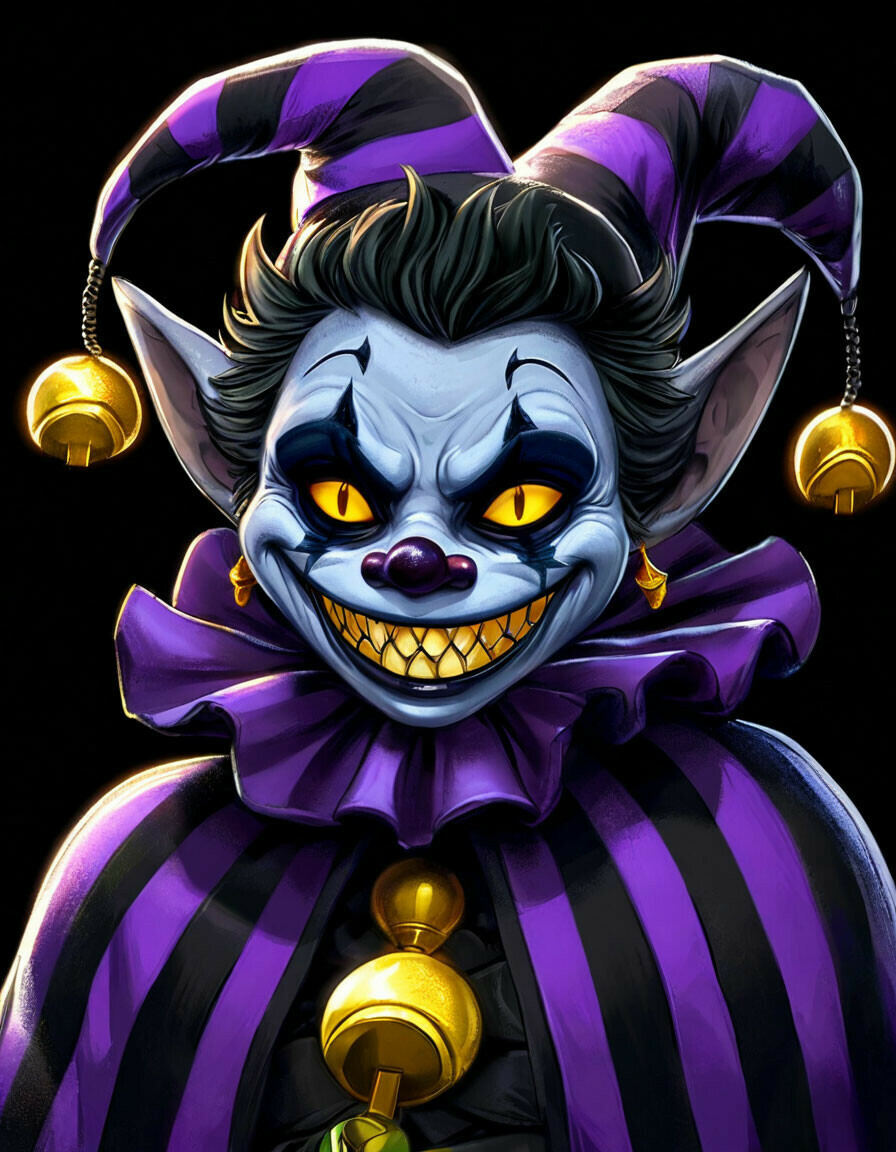 "Jevil from Deltarune, 2D style, round…" — image created in Shedevrum