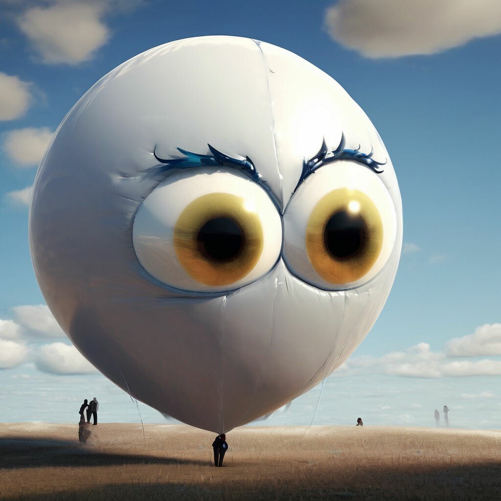 "Eyes inflated like balloons…" — image created in Shedevrum