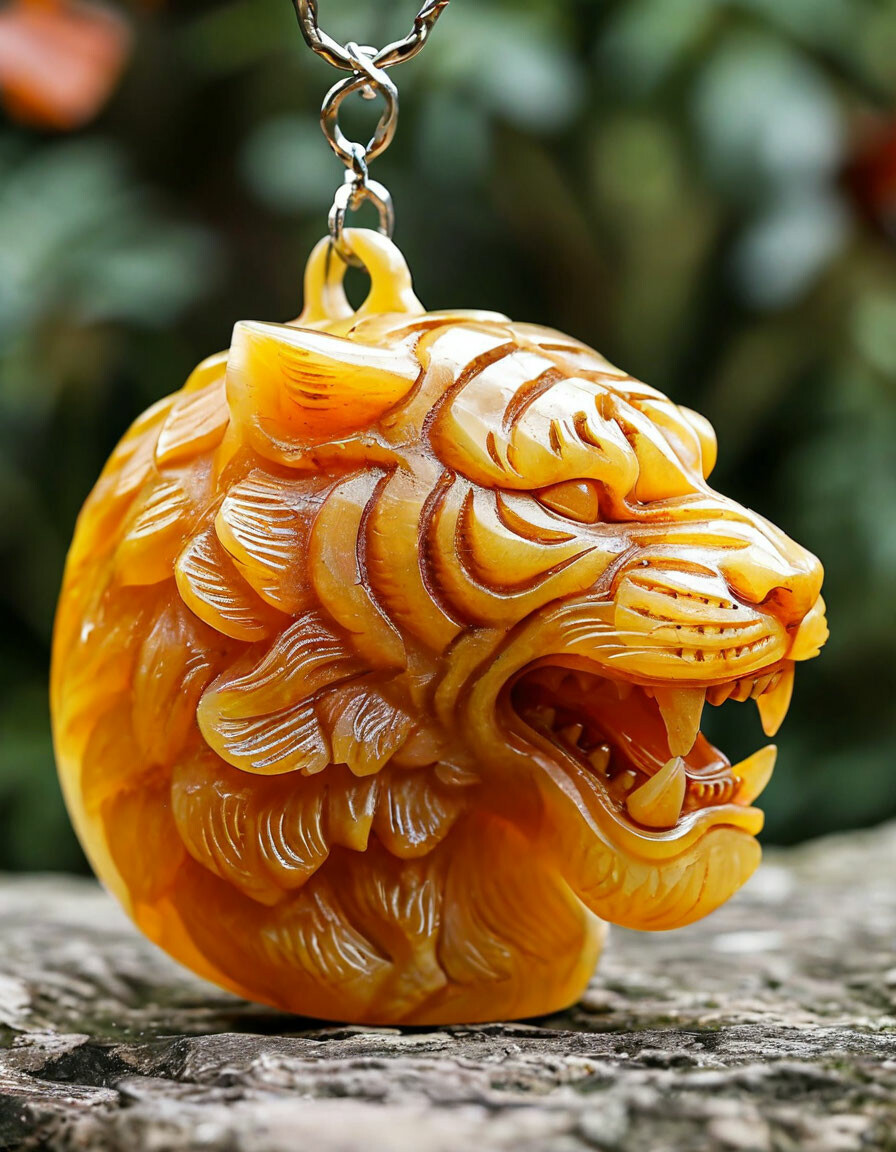 "Keychain side view tiger's head with …" — image created in Shedevrum