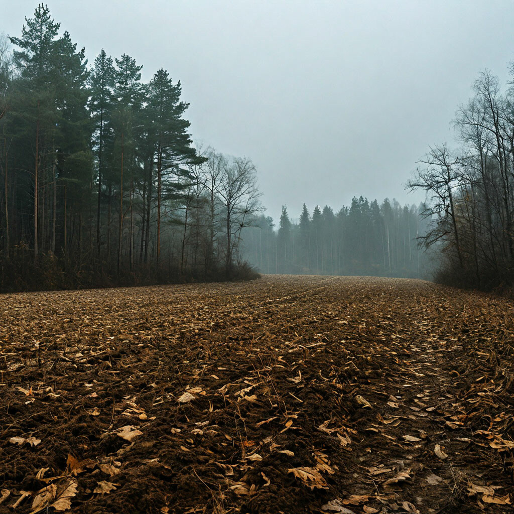 "A terrible and at the same time sad picture appears before us a forest ...