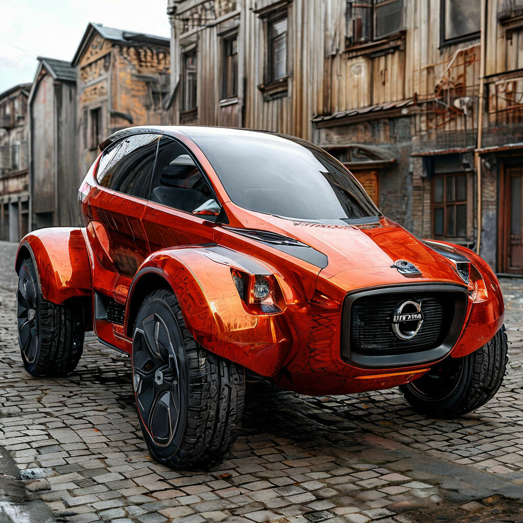 "The VOLVO CENTAUR futuristic monocab + nissan pivo 2 SUV is stylized ...