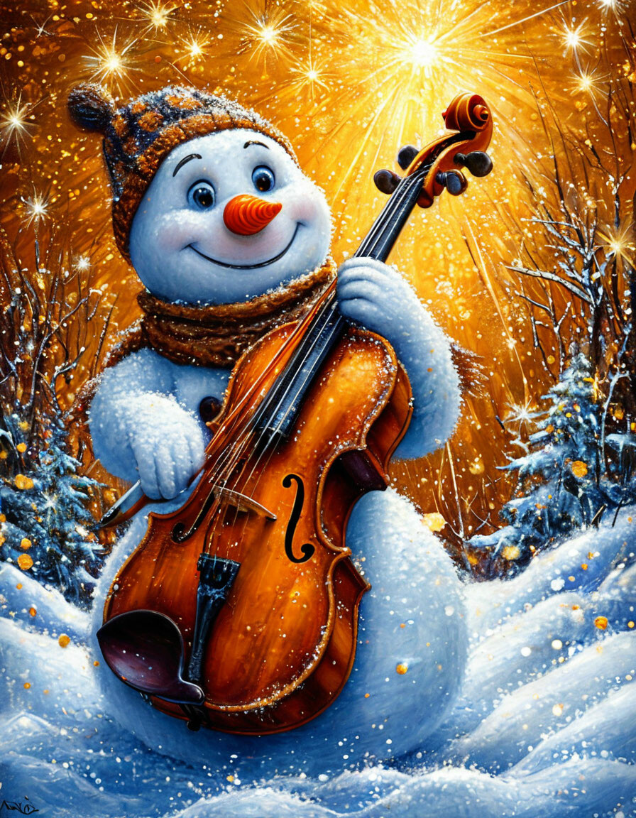 " ️ the snowman plays an icy transparent violin dynamics, movement ...