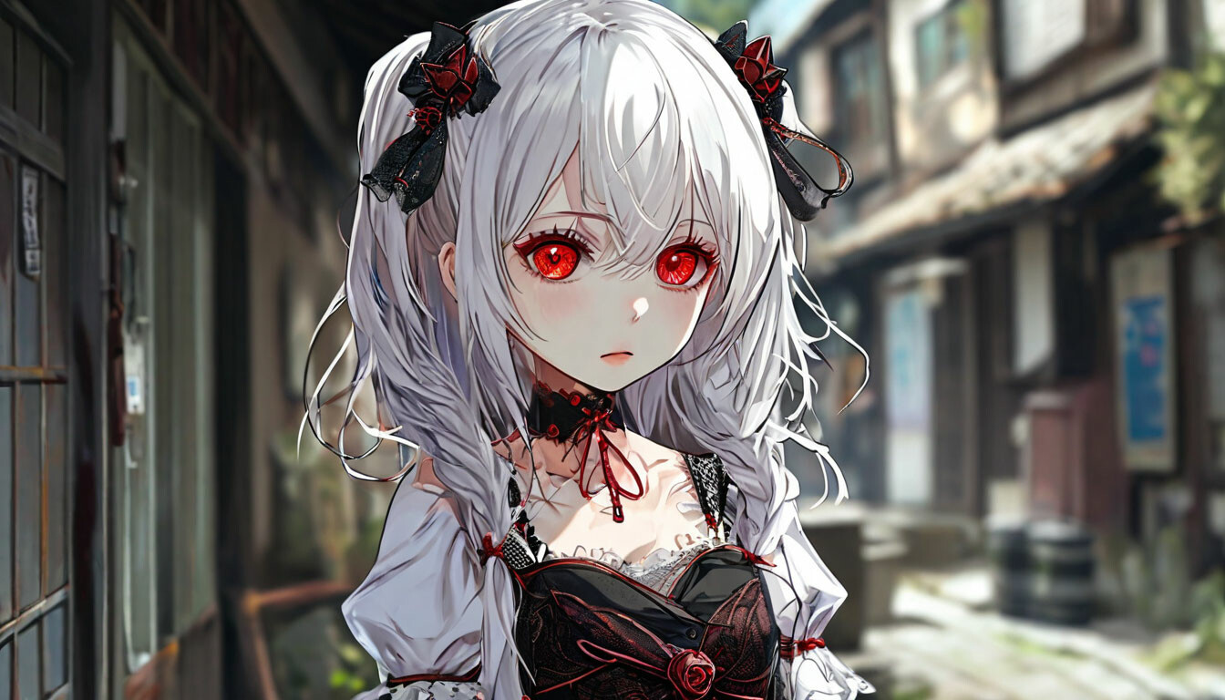 "💜\🤍 White skin, anime girl children…" — image created in Shedevrum