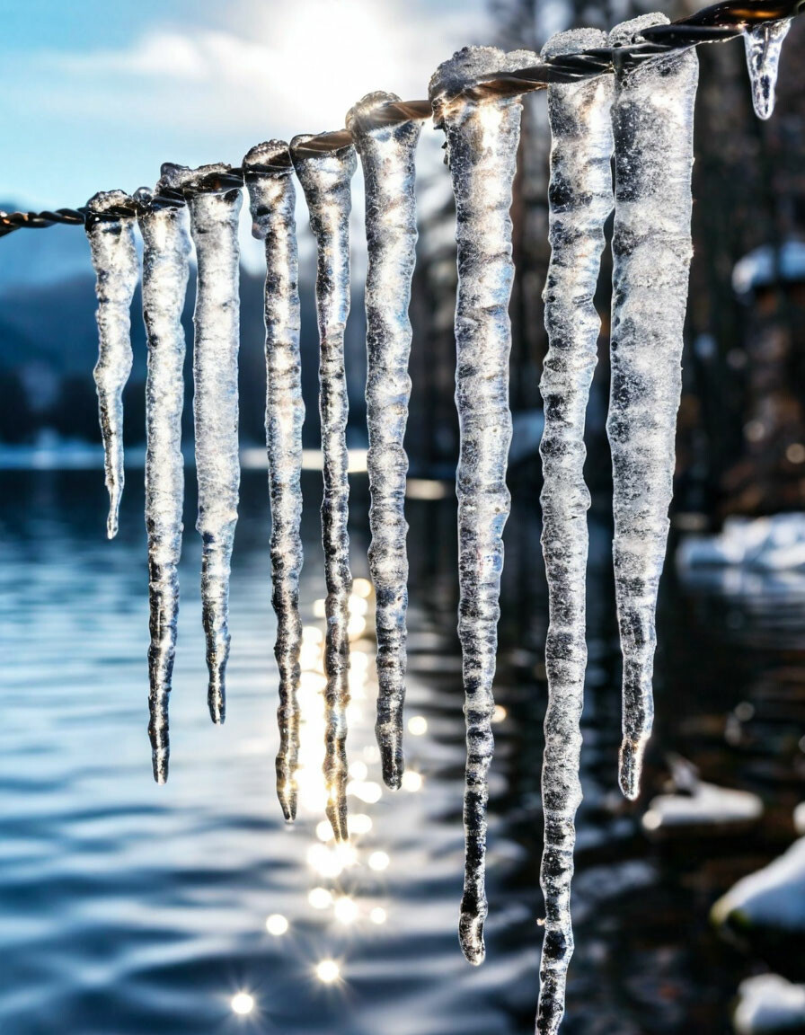 "The Ice Fairy Tale 10 icicles hanging…" — image created in Shedevrum