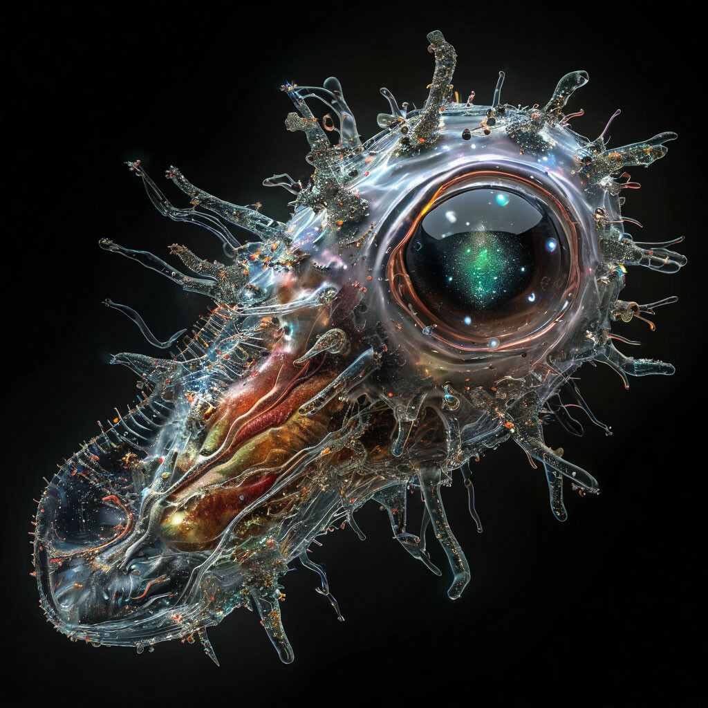 ". transparent living creature a …" — image created in Shedevrum