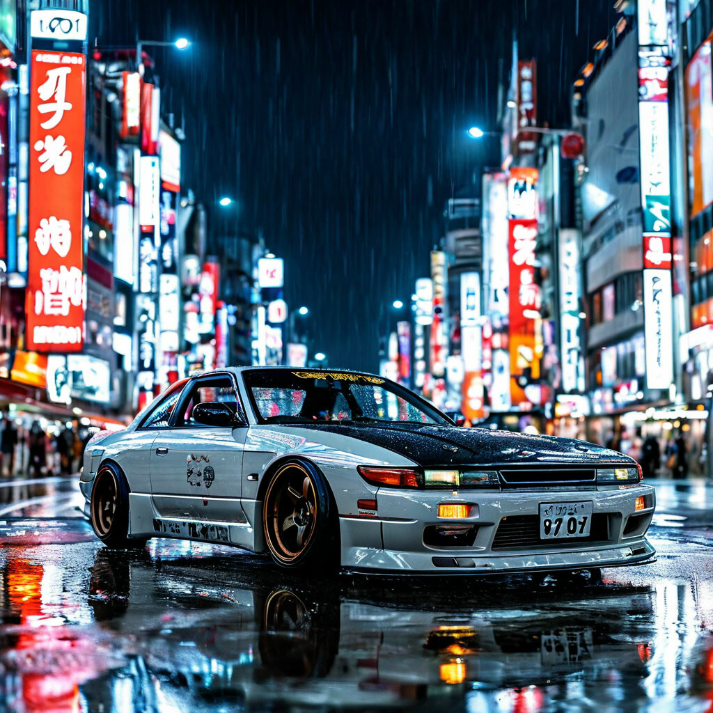 "Photo of nissan silvia s13 on the …" — image created in Shedevrum