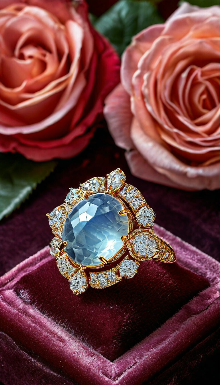 "A luxurious gold ring with a large …" — image created in Shedevrum